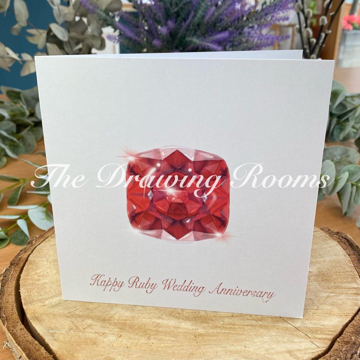 Happy 40th Ruby Wedding Anniversary Card - The Drawing Rooms