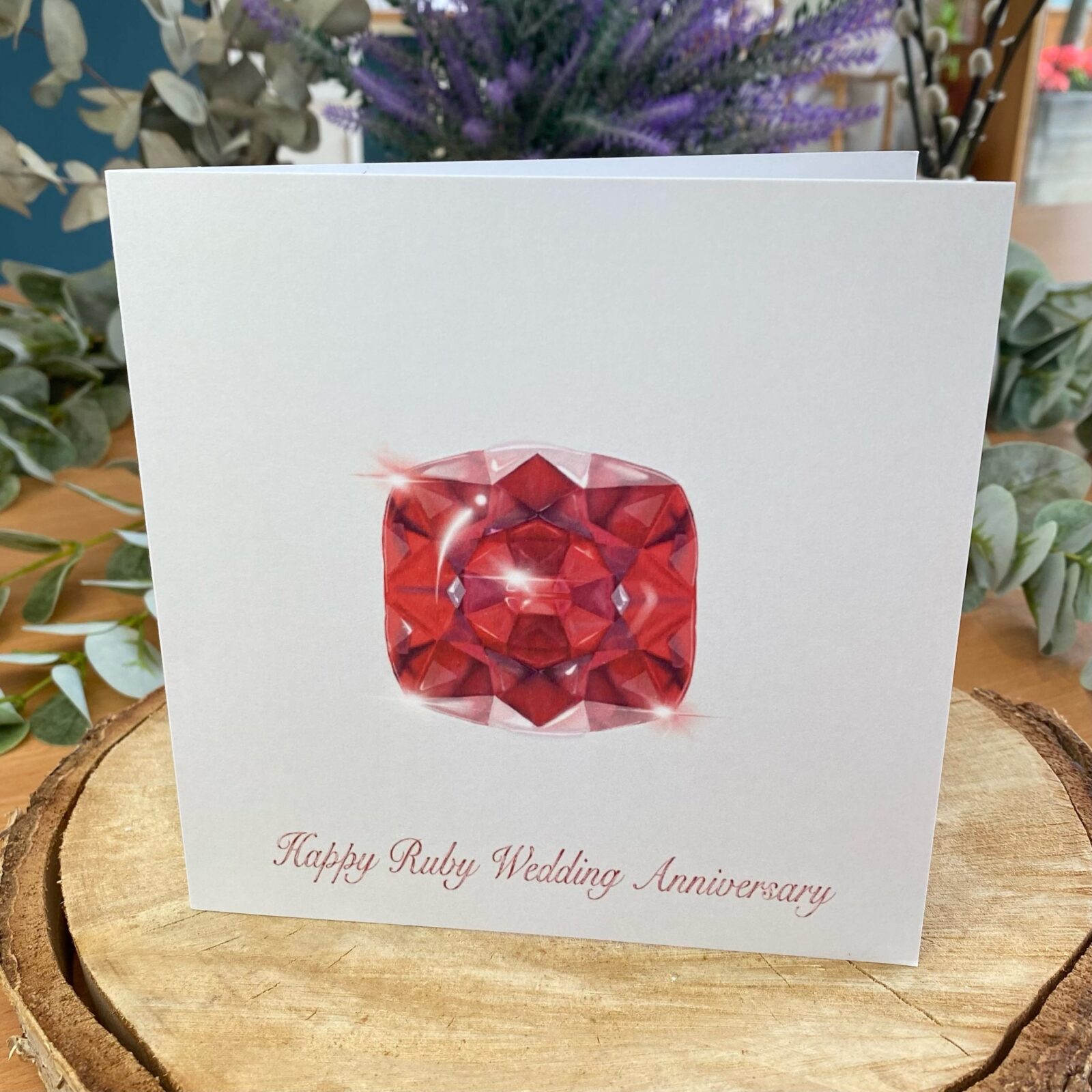 Happy 40th Ruby Wedding Anniversary Card - The Drawing Rooms